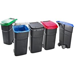 rothopro M&uuml;lltonne aus Polypropylen, Volumen 100 l, BxHxT 440 x 920 x 590 mm, fahrbar, Deckel gr&uuml;n