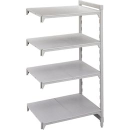 Kunststoff-Steckregalsystem PREMIUM, Fachboden-BxT 900 x 500 mm, Anbauregal, Breite 935 mm, Boden glatt kaiserkraft
