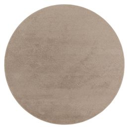 Paco Home Kurzflorteppich, Taupe, Textil, Rund, 200x200 cm, strapazierf&auml;hig, f&uuml;r Fu&szlig;bodenheizung geeignet, Teppiche & B&ouml;den, Teppiche