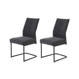 H&ouml;ffner Cord-Polsterstuhl 2er-Set grau Ma&szlig;e (cm): B: 50 H: 99 &raquo; H&ouml;ffner