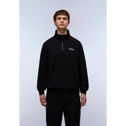 Napapijri Herren Sweatshirtschwarz beauty, Gr. M, unifarben, Obermaterial: 100% Baumwolle, Sweatshirts, mit Stehkragen, unifarben, aus Baumwolle,