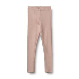 Wheat M&auml;dchen Stoffhose "Wheat Rippstrick-Jersey-Leggings Jules"rose powder, Gr. 116, unifarben, 96% Baumwolle (Bio), 4% Elasthan, Hosen