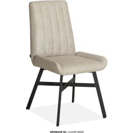 Esszimmerstuhl OMG DESIGN, B:51cm H:93cm T:61,5cmsand, schwarz, sand, Polyester, St&uuml;hle, "Brisbane", Esszimmerstuhl, pflegeleichter Bezug