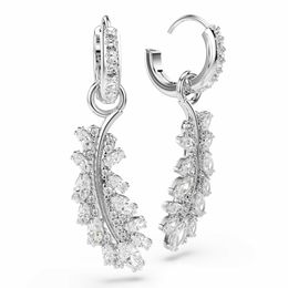Swarovski Damen Paar Creolen "Schmuck Geschenk VIENNA Ohrringe", Metallmetallfarben, kristallwei&szlig;, kristallwei&szlig;, Metall, Ohrringe, mit Swarovski
