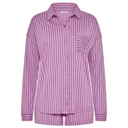 LSCN BY LASCANA Damen Shorty, Gr. 36lila gestreift, Single Jersey, Obermaterial: 50% Baumwolle, 50% Viskose, Homewear-Sets, mit Streifendruck