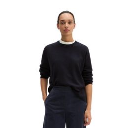Marc O'Polo MARC O'POLO Damen Strickpullover "aus flauschiger Lambswool"martime blau, Gr. L, unifarben, Obermaterial: 100% Schurwolle, Pullover