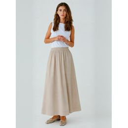 NORR Damen Midirock "NORR Skirt Lesta"beige, Gr. 38, Obermaterial: 100% Baumwolle, R&ouml;cke