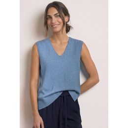 Street One Damen Pullundernorthern blau meliert, Gr. 36, unifarben, Stoff, 30% Polyester, 27% Polyacryl, 23% Polyamid, 20% Viskose, Pullover, mit