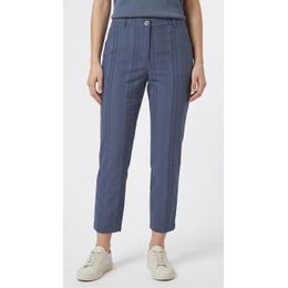 KjBRAND Damen 7/8-Hose "BEA 7/8"mittelblau gestreift, Gr. 42, Web, Obermaterial: 47% Baumwolle, 45% Polyester, 6% Viskose, 2% Elasthan, Hosen,