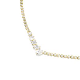 Swarovski Damen Collier "Schmuck Geschenk MESMERA Halskette", Metallgelbgoldfarben, kristallwei&szlig;, Metall, Halsketten, mit Swarovski Kristall