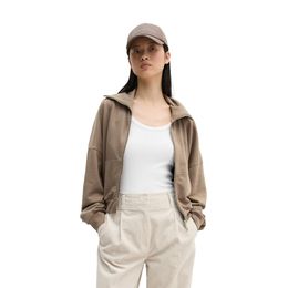 Marc O'Polo MARC O'POLO Damen Sweatjacke "mit recycelter Baumwolle"stone taupe, Gr. XS, unifarben, Obermaterial: 100% Baumwolle, Sweatjacken