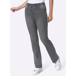 Heine Damen Schlupfjeans, grau, Gr. 48, unifarben, 95% Baumwolle, 3% Polyester, 2% Elasthan, Jeans