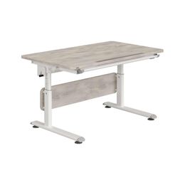 Paidi Jugendschreibtisch, Wei&szlig;, Eiche, Kunststoff, Holzwerkstoff, rechteckig, 70x53-79x120 cm, Blauer Engel, Goldenes M, h&ouml;henverstellbar, Arbeitszimmer, Schreibtische, Jugend- & Kinderschreibtische