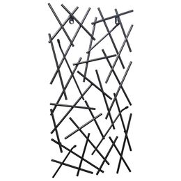 Wandgarderobe, Schwarz, Metall, Abstraktes, 30x60x5 cm, Garderobe, Garderobenleisten & Garderobenhaken
