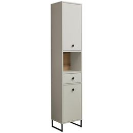 Mid.you Hochschrank, Eiche, Kaschmir, Metall, 3 F&auml;cher, 1 Schublade(n) Schubladen, einzeln stellbar, 38x195x32 cm, stehend, Badezimmer, Badezimmerschr&auml;nke, Hochschr&auml;nke