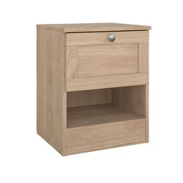 Nachtkommode Home Affaire, B:40,2cm H:51,2cm T:36cmjackson hickory, Spanplatte, Sideboards, "Billund, Nachttisch, mit 1 Schublade", Modernes,