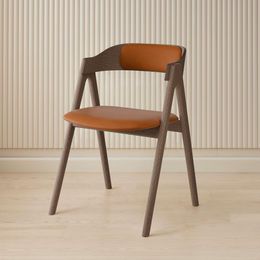 Stuhl, B:52cm H:75cm T:54cm, eiche smoked &ouml;l, eiche smoked &ouml;l, cognac, HAMMEL FURNITURE, Leder, Massivholz, Esszimmer, St&uuml;hle, "Mette by Hammel",