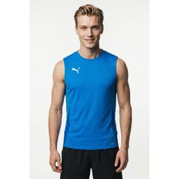 Puma Herren Fu&szlig;balltrikot "TEAMGOAL SLEEVELESS JERSEY"electric blau lemonade, Puma wei&szlig;, Puma team royal, Gr. S, unifarben, Interlock, Obermaterial: