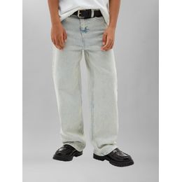 Jungen 5-Pocket-Jeans, blau, Gr. 16, Calvin Klein Jeans, unifarben, Denim/Jeans, Obermaterial: 99% Baumwolle, 1% Elasthan, Jeans, Loose-Fit,