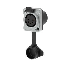 Seetronic K5F2C-W - 5p-XLR IP65 female Geh&auml;usebuchse, verchromt, Gold-Kontakte