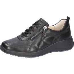 Waldl&auml;ufer WALDL&Auml;UFER Damen Schn&uuml;rschuh "Kalea", Gr. 5,5, schwarz, Nappaleder, Schuhe, Komforschuh, Halbschuh mit seitlichen Rei&szlig;verschl&uuml;ssen, K-Weite