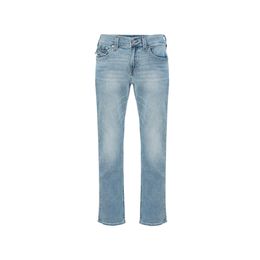 True Religion Herren Straight-Jeans "RICKY SN FLAP"brilliant med wash, Gr. 34, leichte Abriebeffekte, Denim/Jeans, Obermaterial: 98% Baumwolle, 2%