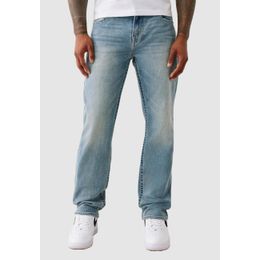 True Religion Herren Tapered-fit-Jeans "GENO SN NO FLAP 32 IN"brilliant med wash, Gr. 31, Abriebeffekte, Denim/Jeans, Obermaterial: 98% Baumwolle, 2%