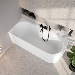 evineo ineo3 Eck-Badewanne mit Schlitz-&Uuml;berlauf L: 180 B: 75 H: 60 cm, Raumecke links, BE4085WM,