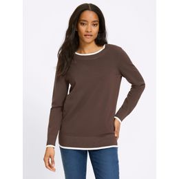 Heine Damen Strickpullover "Pullover"schoko, Gr. 34, unifarben, 70% Viskose, 30% Polyamid, Pullover