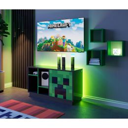 Roba Minecraft TV Lowboard &raquo;Creeper&laquo; - 108x37x61cm - schwarz -