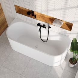 evineo ineo3 Vorwand-Badewanne mit Schlitz-&Uuml;berlauf L: 180 B: 75 H: 60 cm, BE4089WM,