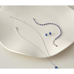 Tchibo - 925 Silber Armband Tennis &raquo;Royal Blue/White&laquo; - silber