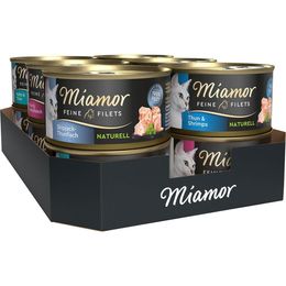 Miamor Feine Filets naturell Mixtray 1 Katzen-Nassfutter fettarm 12x80g