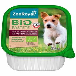 ZooRoyal Bio Pastete Rind & Gefl&uuml;gel mit Pastinake & K&uuml;rbis Hunde-Nassfutter Bio 11x150g