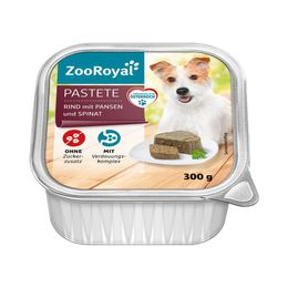 ZooRoyal Pastete Rind mit Pansen und Spinat Hunde-Nassfutter ohne Zuckerzusatz 9x300g