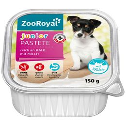 ZooRoyal Pastete Junior Kalb mit Milch Hunde-Nassfutter getreidefrei 11x150g