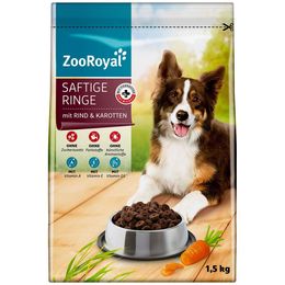 ZooRoyal Saftige Ringe mit Rind & Karotten Hunde-Trockenfutter ohne Zuckerzusatz 1,5kg