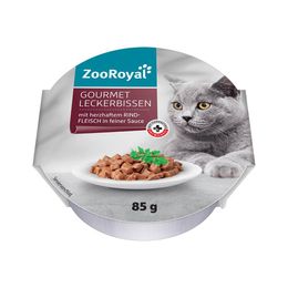 ZooRoyal Gourmet Leckerbissen mit Rindfleisch Katzen-Nassfutter getreidefrei 12x85g