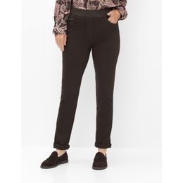 Raphaela by Brax Damen Five-Pocket-Hose Style PAMINA DARK CHOCOLATE, denim dunkelbraun, Gr. 46