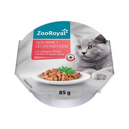 ZooRoyal Gourmet Leckerbissen mit saftigem Putenfleisch in feiner Sauce Katzen-Nassfutter getreidefrei 12x85g
