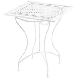 CLP Gartentisch Asina quadratisch 60x60 cm, romantischer Bistrotisch im Jugendstil, Beistelltisch aus Eisen, f&uuml;r Terrasse, Balkon und Garten