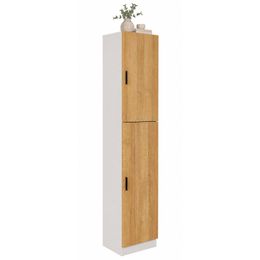 Vcm Mehrzweckschrank mit 2 Dreht&uuml;ren, H. 183 x B. 38 x T. 32 cm, Wohnzimmerschrank, B&uuml;roschrank und Aufbewahrungsschrank mit 5 F&auml;cher - Dilos