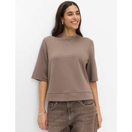 Brax Damen Sweatshirt Style BERTA M warm greige, hellbraun, Gr. 46