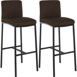 CLP Barhocker 2er Set mit Lehne Freeport, Barst&uuml;hle gepolstert, moderne Tresenst&uuml;hle mit Metallgestellen matt-schwarz und Fu&szlig;ablagen