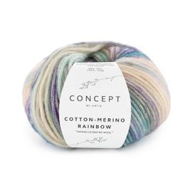 Cotton-Merino Rainbow von Katia, Ros&eacute;-Lila-Pastellblau, aus Baumwolle