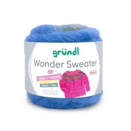 gr&uuml;ndl Wonder Sweater von Gr&uuml;ndl, Azurblau/Flieder/Curry/Creme, aus Alpaka