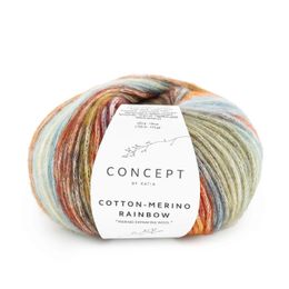 Cotton-Merino Rainbow von Katia, Orange-T&uuml;rkis-Rot, aus Baumwolle