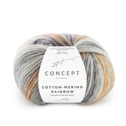 Cotton-Merino Rainbow von Katia, Grau-Makeup-Rostrot, aus Baumwolle