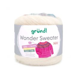 gr&uuml;ndl Wonder Sweater von Gr&uuml;ndl, Creme/Himbeer/Seegr&uuml;n, aus Alpaka