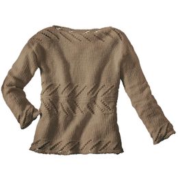 Anleitung 241/1, Im Querweg gestrickter Damenpullover aus Bandana von Junghans-Wolle